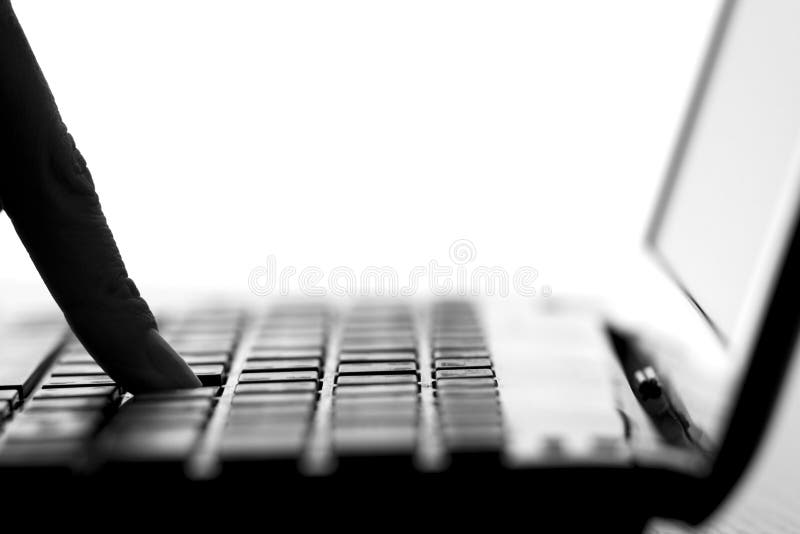 Silhouette of the Finger Press a Key on the Keyboard Stock Image ...