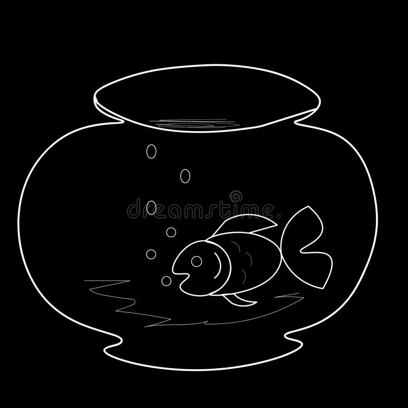 A Silhouette of a Fish in a Jar Stock Vector - Illustration of sign ...
