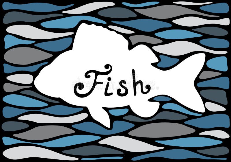 Silhouette of a Fish on a Sea Background Stock Vector - Illustration of ...