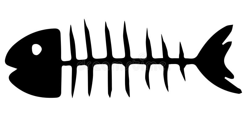 Silhouette of a Fish Skeleton Emphasizing Marine Life and Environmental ...