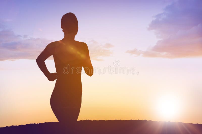 Silhouette of fit person stock illustration. Illustration of exercising ...