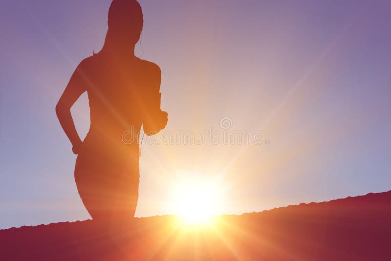 Silhouette of fit person stock illustration. Illustration of caucasian ...