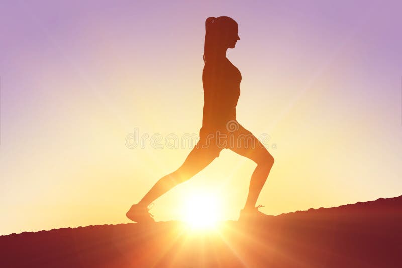 Silhouette of fit person stock illustration. Illustration of female ...