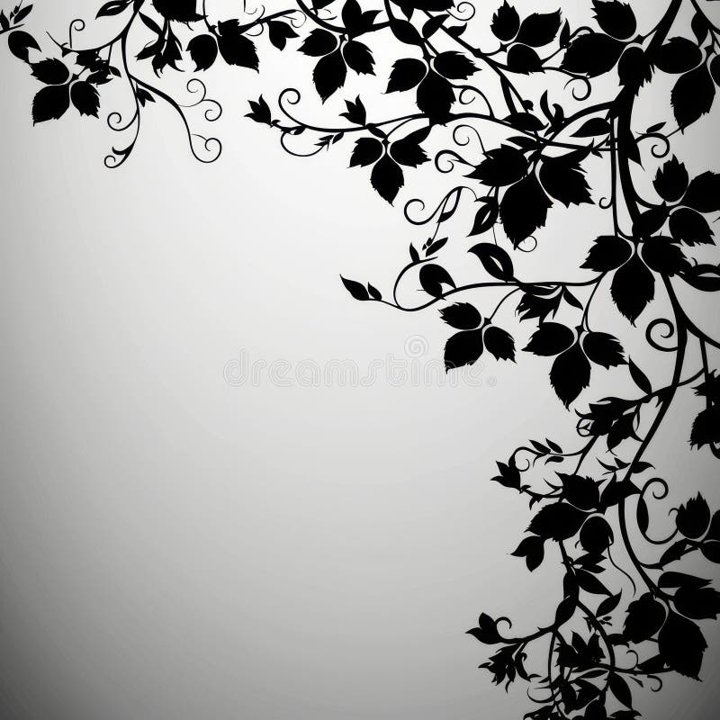 Silhouette of Floral Patterns on a Sleek Modern Background. Stock ...