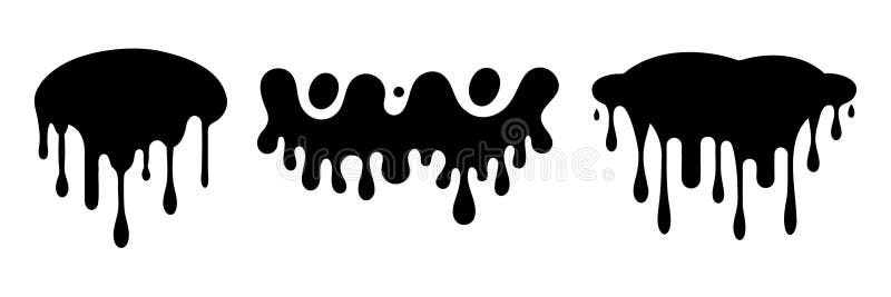 Silhouette of Flowing Down Paint. Paint Dripping Stock Vector ...