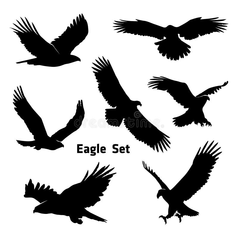 Silhouette flying eagle stock vector. Illustration of icon - 197785772