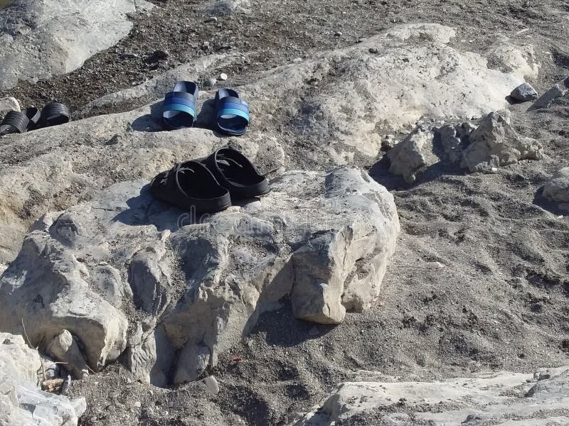 Silhouette of Foot Steps Over the Rocks Stock Photo - Image of steps ...