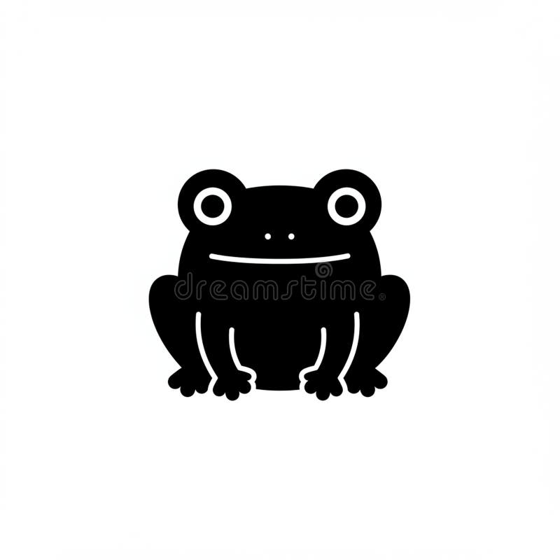 Silhouette of a Frog with a Simple, Stylized Design. the Frog Features ...