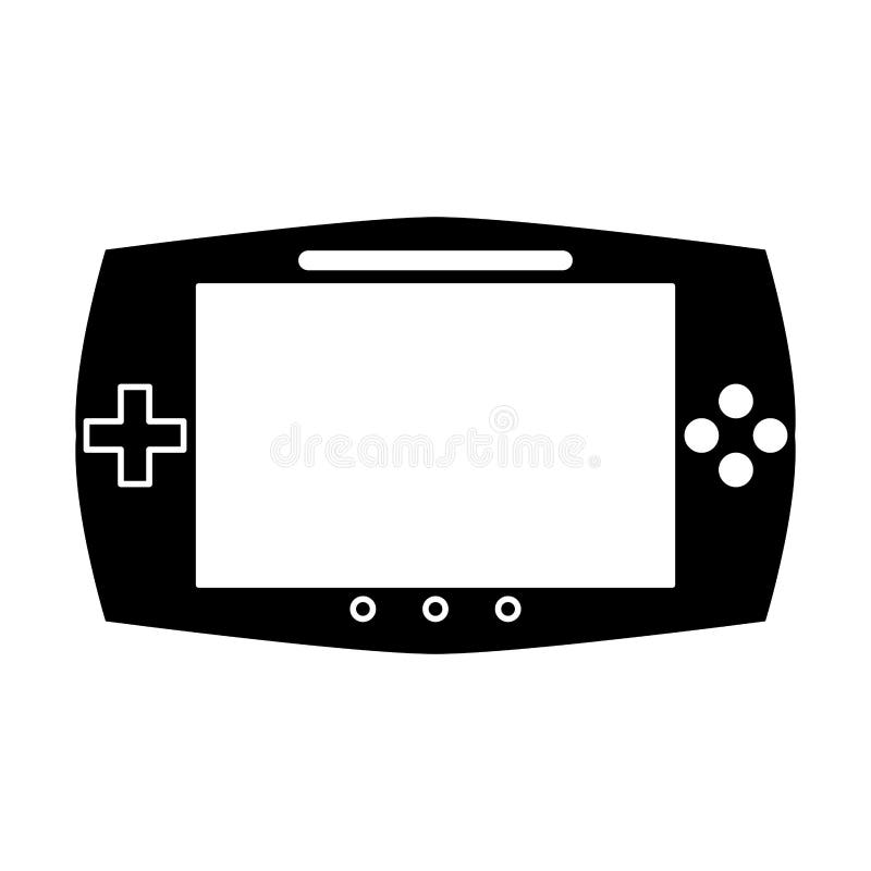 Silhouette Game Console Portable Play Device Stock Vector ...