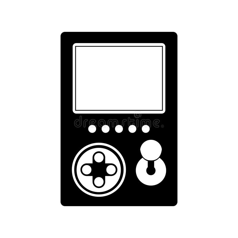 Silhouette Game Cube Remote Control with Screen and Joystick Stock ...