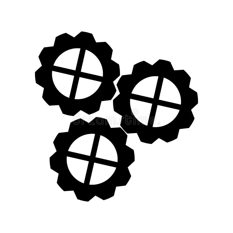 Silhouette Gear Wheel Mechanism Cog Icon Stock Vector - Illustration of ...