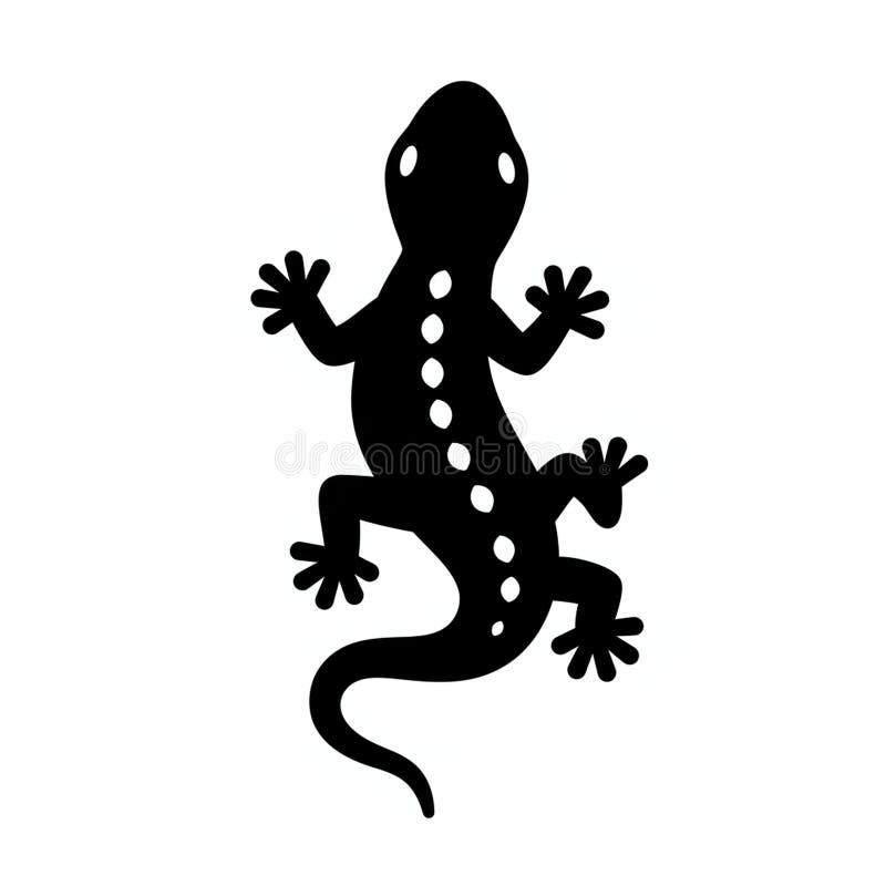 Silhouette of a Gecko, Shown from Above. the Design is Simplistic and ...