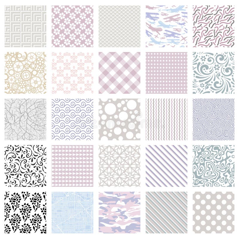 Silhouette of Geometric Pattern Seamless Tile Pastel Vector Seamless ...