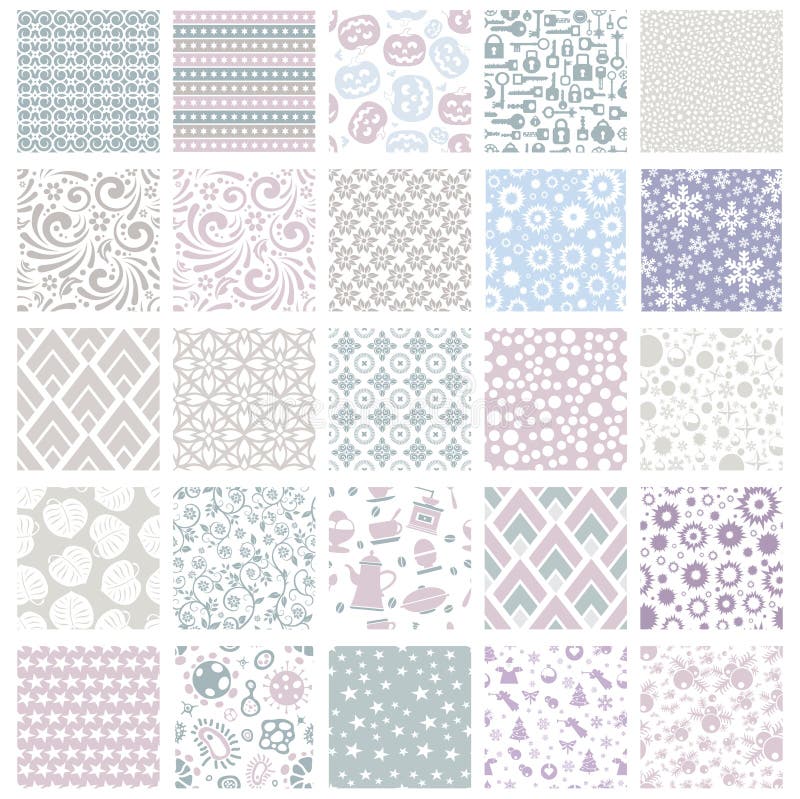 Silhouette of Geometric Pattern Seamless Tile Pastel Vector Seamless ...