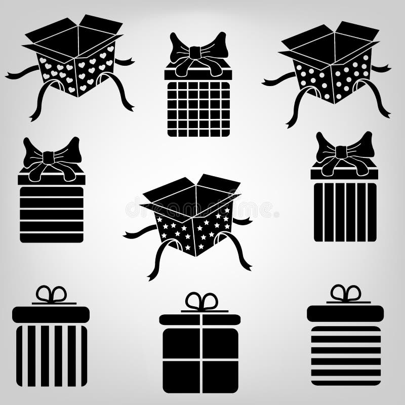 Silhouette gift boxes stock vector. Illustration of festive - 63561084