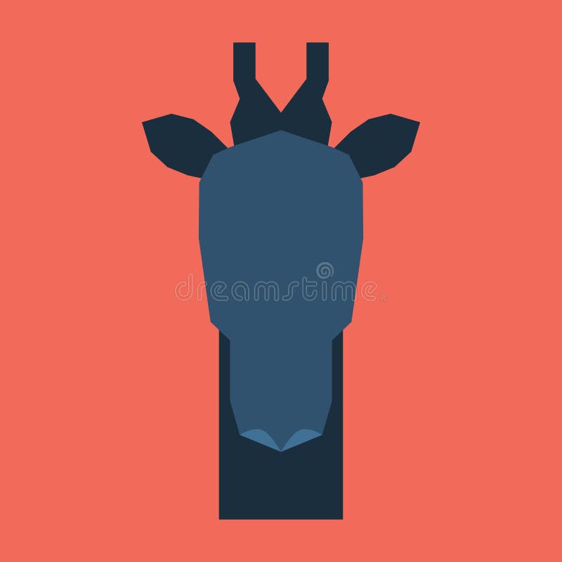 Silhouette of Giraffe Face. Vector Illustration Decorative Design Stock ...