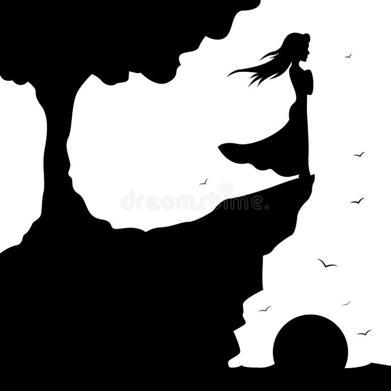 Silhouette Standing Cliff Stock Illustrations 1276 Silhouette Standing Cliff Stock