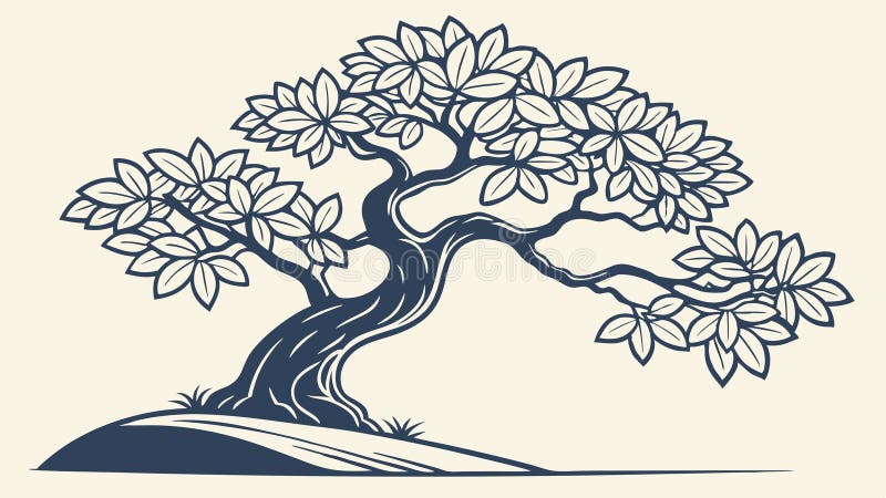 Silhouette of Gnarled Old Tree Nature Vector Illustration, Vector ...