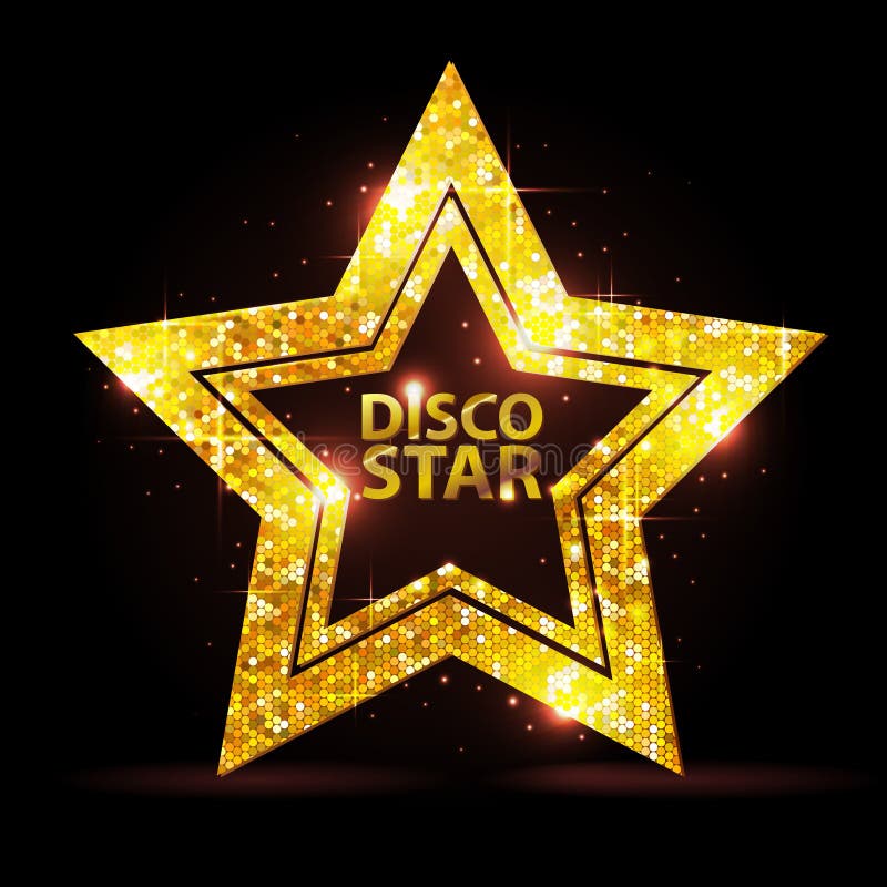 Silhouette of Disco Star Sign on Disco Stage Background Stock Vector ...