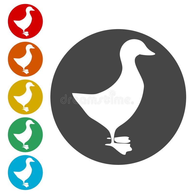 The Silhouette of a Goose or Duck Icon Stock Vector - Illustration of ...