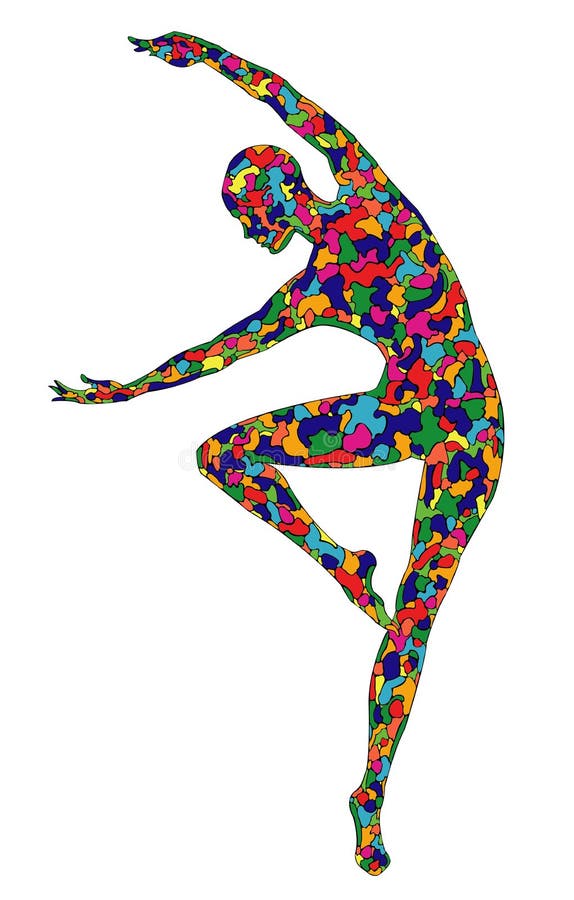 Graceful Girl Ballet Dancer Dancing on Human Hand. Art Collage. Stock ...