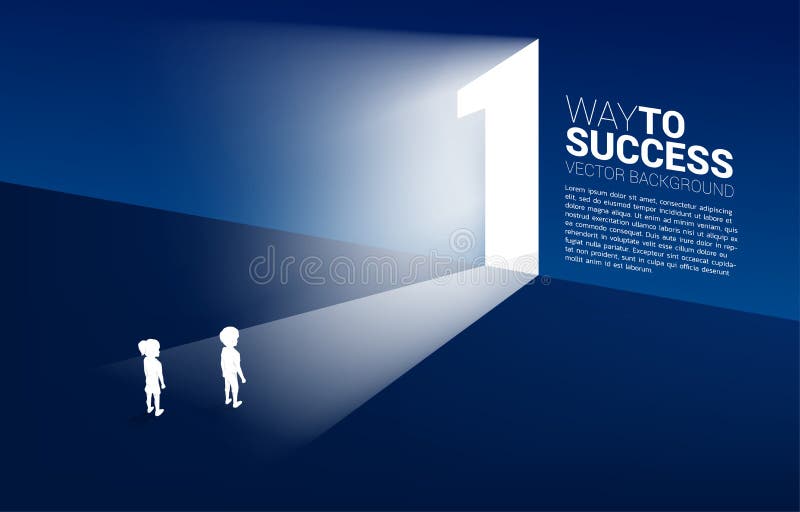 Silhouette Group of Boy and Girl Standing in Front of Exit Door Number ...