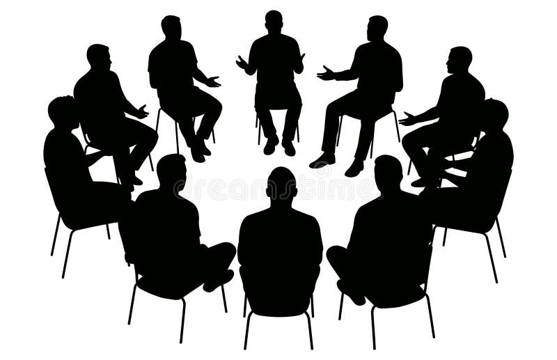 Group Discussion Silhouette Stock Vector - Illustration of silhouettes ...