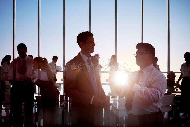 Silhouette Group of People Discussion Stock Image - Image of exchange ...