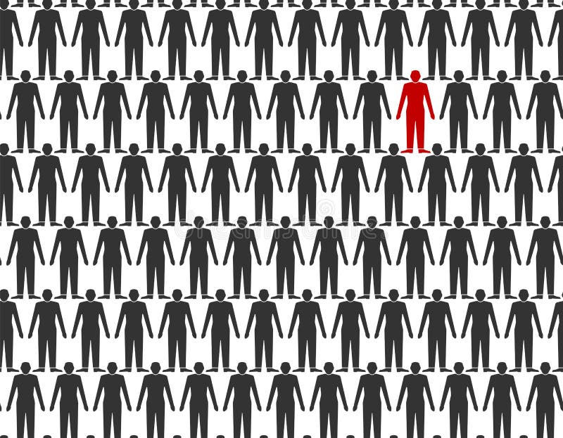 Silhouette a Group of People Lined Up in Rows. Minded Team. Stock ...