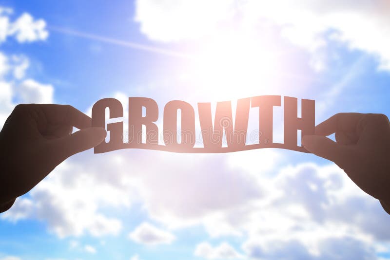 Silhouette of growth word stock illustration. Illustration of blue ...