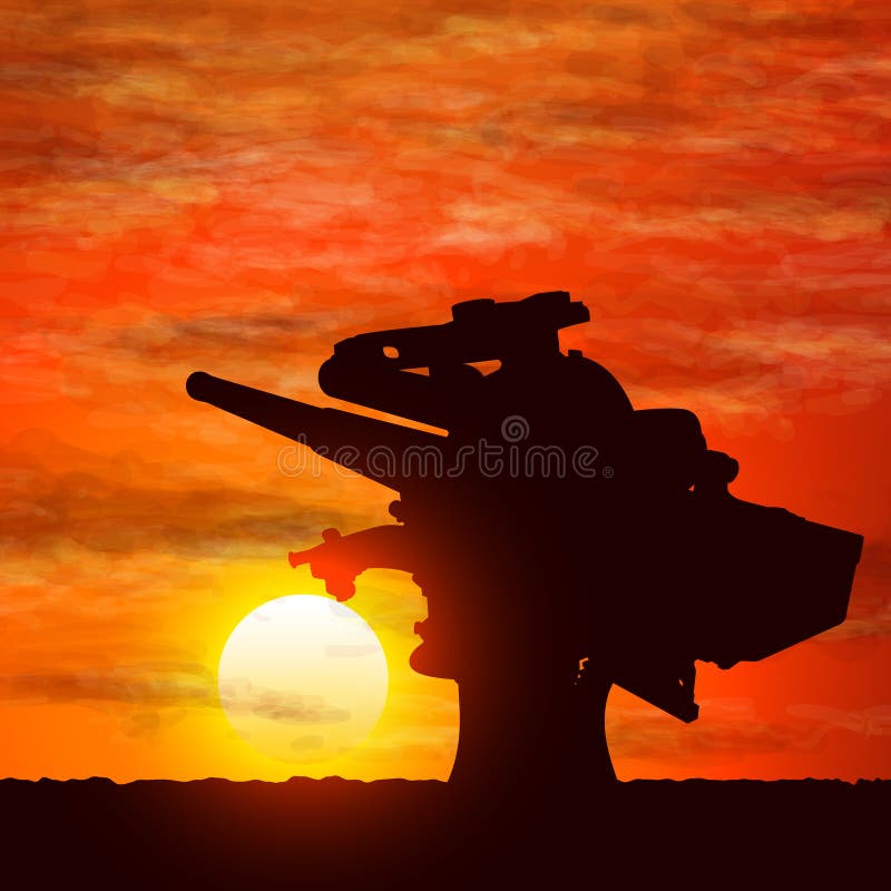 Silhouette of Gun, the Symbolize of the War. Stock Vector ...