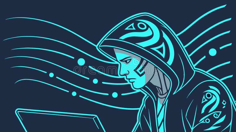 Hacker Silhouette with Laptop, Cyber Security, and Digital Privacy ...