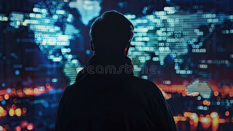 Hacker Silhouette Code Overlay Stock Photos - Free & Royalty-Free Stock ...