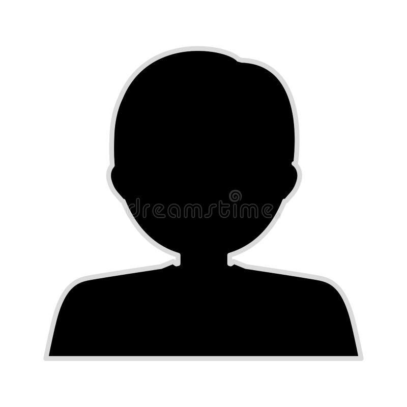 Silhouette Half Body Boy Monochrome Stock Vector - Illustration of ...