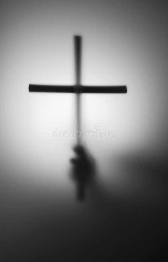 Silhouette of Hand with Cross Stock Photo - Image of catholic, christ ...