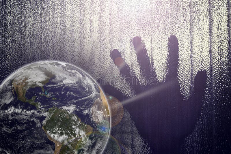 Silhouette of a Hand the Expression To Be Grab Earth Stock Photo ...