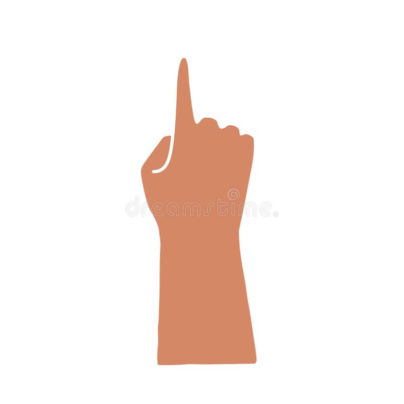 Silhouette of a Hand with an Index Finger, Isolated Vector. Pressing ...