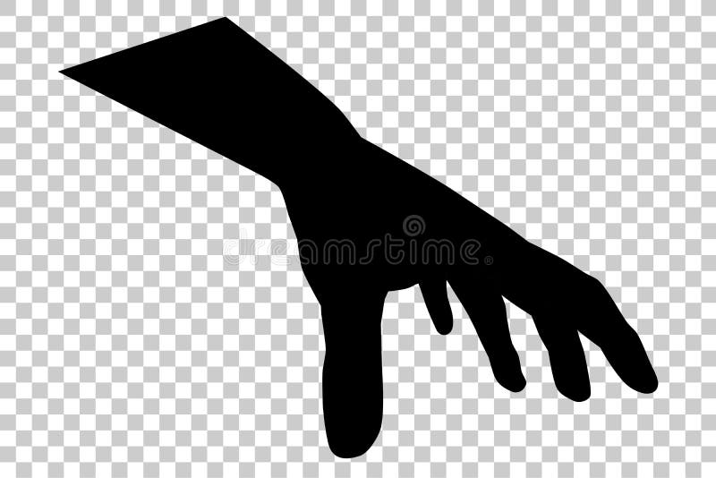 Silhouette of Hand Pick or Grab Something, at Transparent Effect Stock ...