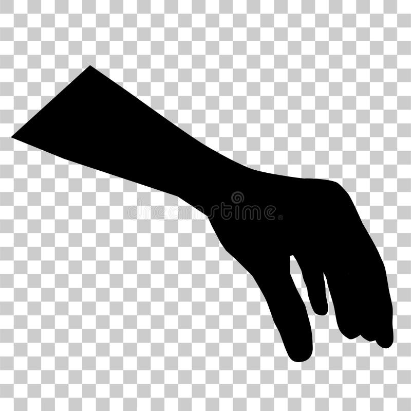 Silhouette of Hand Pick or Grab Something, at Transparent Effect Stock ...