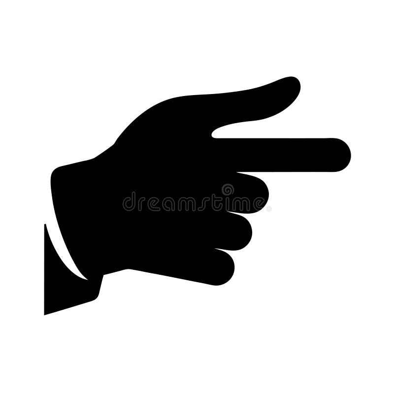 Silhouette of a Hand Pointing Forward Stock Illustration - Illustration ...