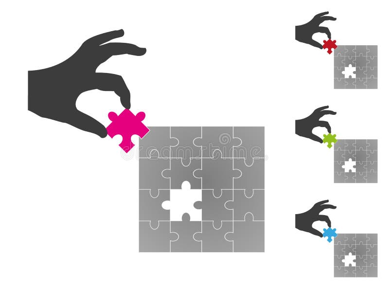 People Help Join Solve Bridge Puzzle Stock Vector - Illustration of ...