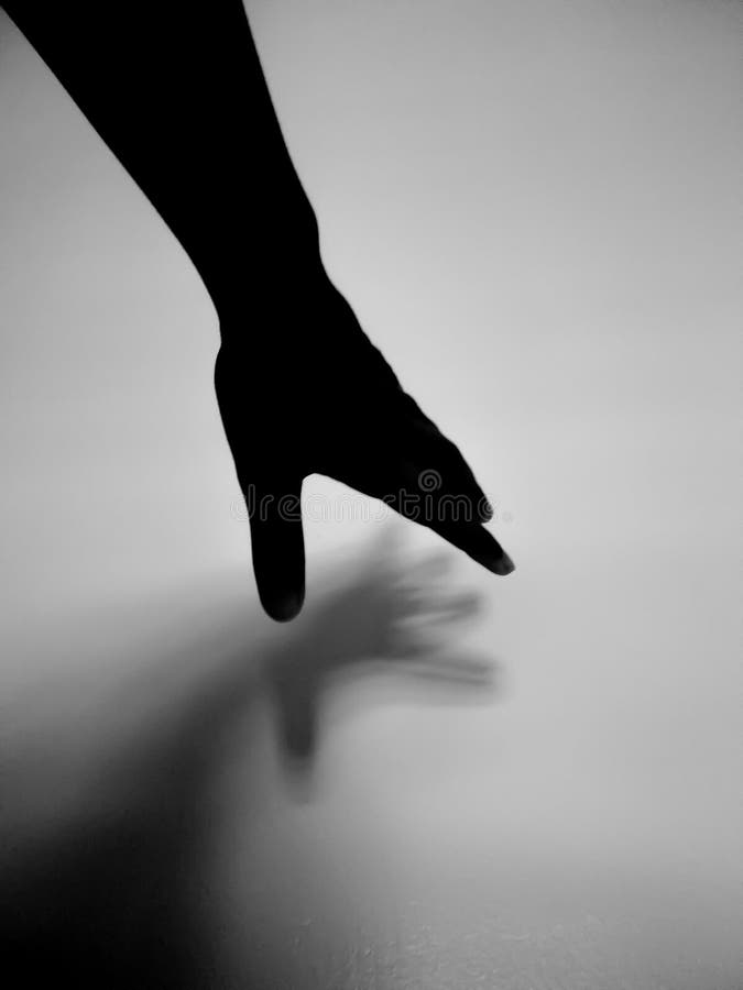 Silhouette of Hand and Shadow of Hand with White 6b Stock Photo - Image ...