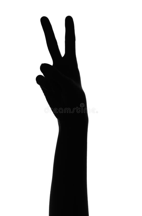 Silhouette of a Hand Showing a Number Stock Image - Image of palm ...