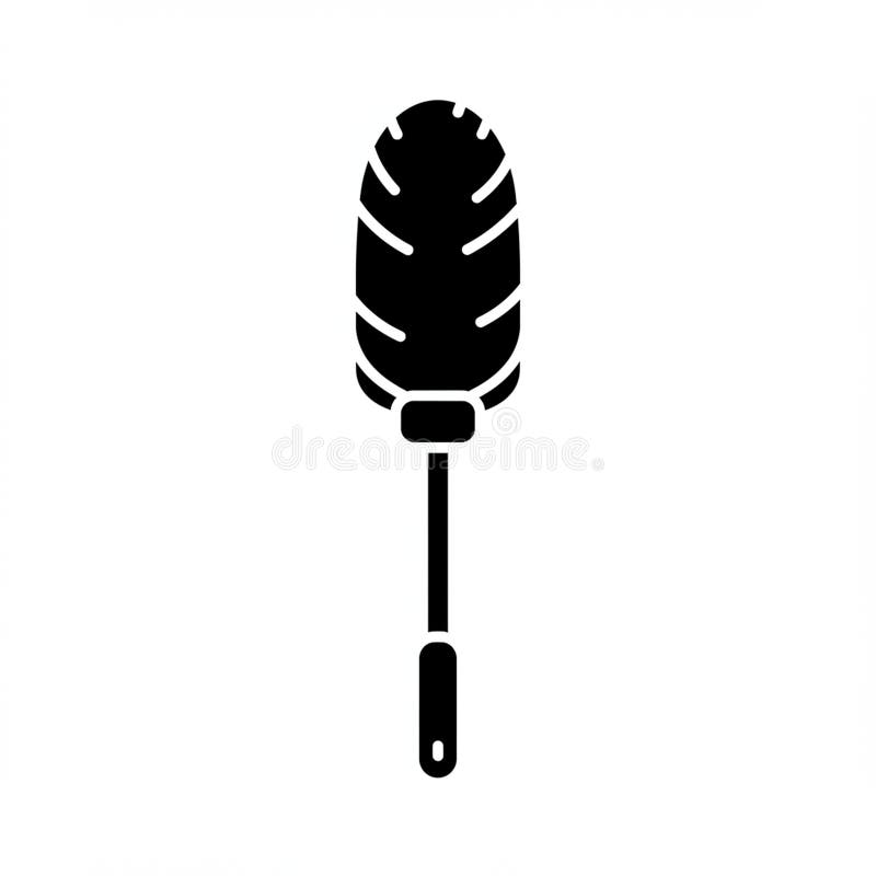 Silhouette of a Handheld Duster Featuring a Handle Connected To an Oval ...