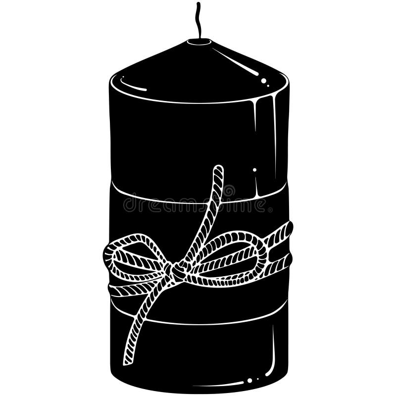 Silhouette Handmade Pillar Candle Tied with Rope Stock Vector ...