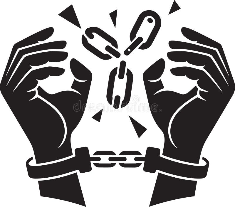 Hands Breaking Chains Drawing