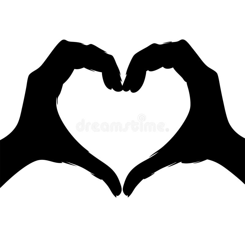Silhouette Hands Forming Heart Shape Symbolizing Love and Unity for ...