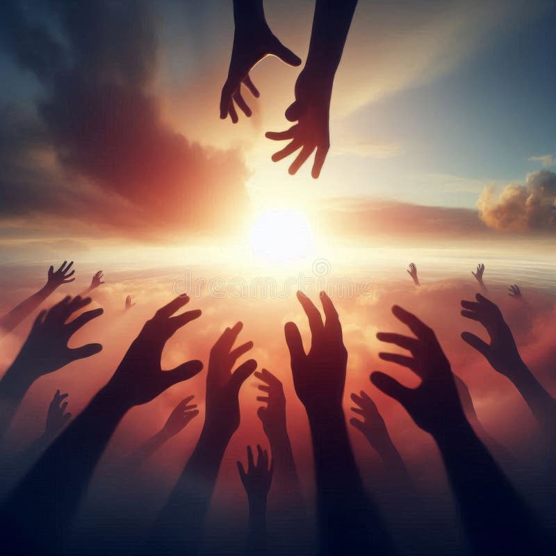 Silhouette of Hands Reaching Out for Help on International Day of Peace ...