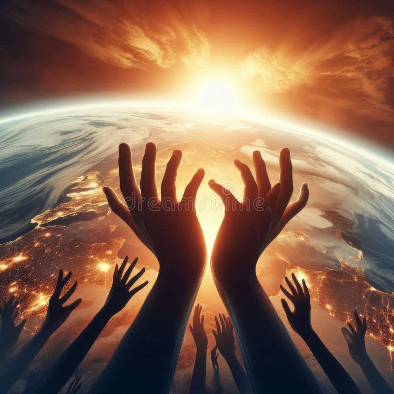 Silhouette of Hands Reaching Out for Help on International Day of Peace ...