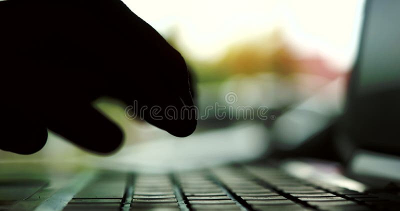 Silhouette of Hands Typing on Computer Keyboard, Business Man Working ...
